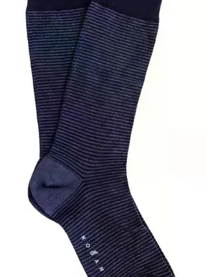 Hogan Striped Ribbed-trim Socks