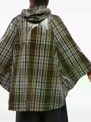 Woolrich Hawthorn Check-pattern Cape With Drawstring Hood