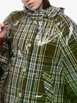 Woolrich Hawthorn Check-pattern Cape With Drawstring Hood