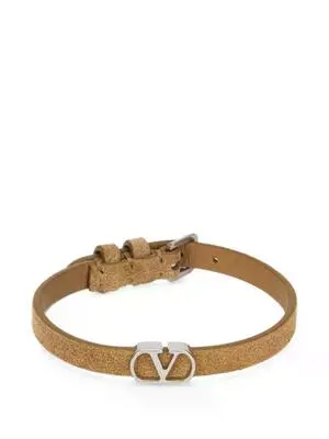 Valentino Garavani Vlogo Signature Leather Bracelet - Brown