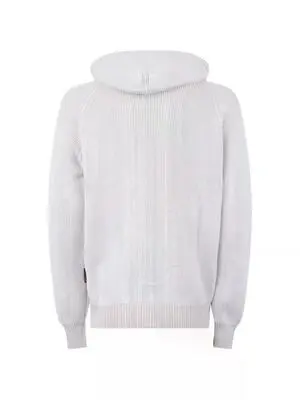 MOORER Ribbed-knit Zip-up Cardigan