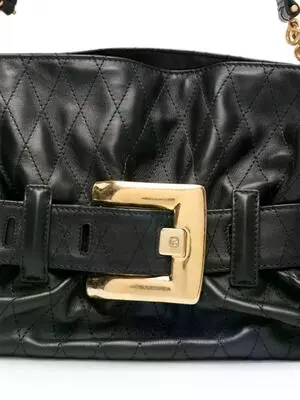 Balmain Quilted Leather Tote Bag With Gold-tone Buckle