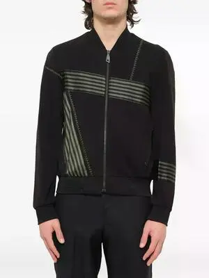 WOOYOUNGMI Striped Panelled Track Jacket - Black