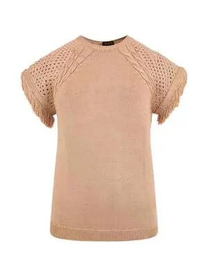 MOORER Fringe-trimmed Cable-knit Sweater - Neutrals