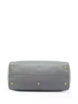 Fendi Large Leather Colorblock Satchel - Grey
