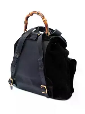Gucci 20th Century Suede Bamboo Backpack