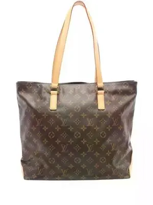 LOUIS VUITTON 2005 Monogram Cabas Mezzo Tote Bag - Brown