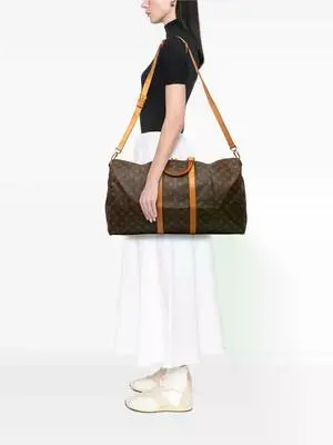 LOUIS VUITTON Keepall Bandouliere 55 Travel Bag - Brown