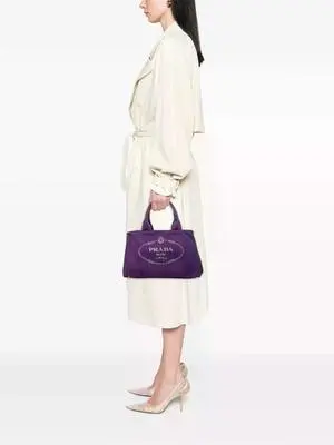 Prada Canapa Logo Tote - Purple