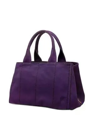 Prada Canapa Logo Tote - Purple