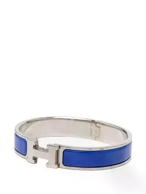 Hermès Narrow Enamel Clic H Bracelet Gm - Blue