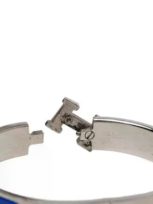 Hermès Narrow Enamel Clic H Bracelet Gm - Blue