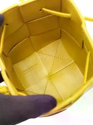 Bottega Veneta Mini Nappa Maxi Intrecciato Cassette Bucket Bag - Yellow