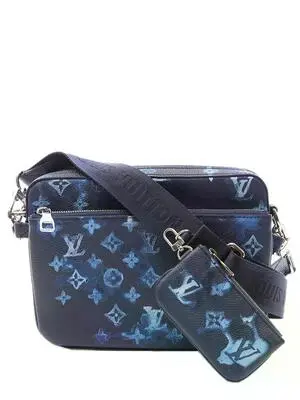 LOUIS VUITTON 2021 Monogram Ink Watercolor Trio Messenger Crossbody Bag - Blue