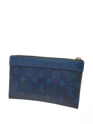 LOUIS VUITTON Monogram Taigarama Pochette Discovery Pm Clutch Bag - Blue