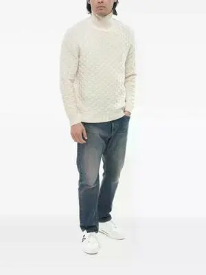 PAOLO PECORA Cable-knit Turtleneck Sweater - Neutrals