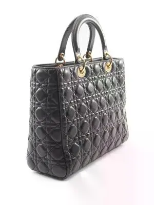 Dior Lambskin Cannage Lady Satchel - Black