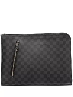 LOUIS VUITTON Damier Graphite Pochette Documents Portfolio Clutch Bag - Black