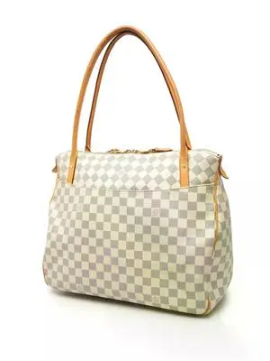 LOUIS VUITTON Damier Azur Figheri Gm Shoulder Bag - White