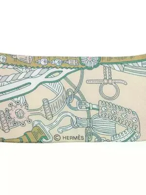 Hermès 2021-2026 Bouquets Sellier Silk Twilly Scarf Scarves - Green