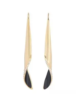 Balmain Organic-twist Earrings In Lacquered Brass - Gold