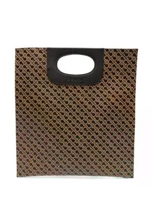 GHERARDINI Logo-print Cut-out Handle Tote Bag - Brown