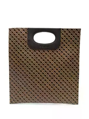 GHERARDINI Logo-print Cut-out Handle Tote Bag - Brown