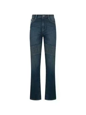MOORER Biker-style Five-pocket Jeans - Blue
