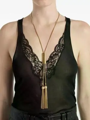 Balmain Long Brass Tassel Necklace