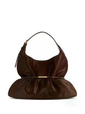 Balmain Sphynx Medium Bag In Pony-effect Leather - Brown
