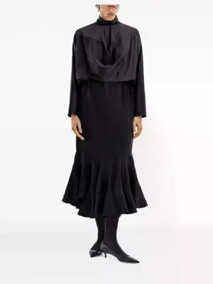 Comme Des Garçons Ruffled Flared Midi Skirt