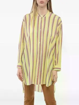 MR.MRS SHIRT Asymmetric Striped Blouse - Yellow