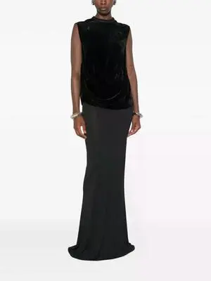Rick Owens Draped Velvet Top - Black