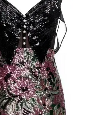 SELF-PORTRAIT Sequin Embellished Mini Dress - Black