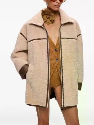 Pinko Faux Shearling Panelled Coat