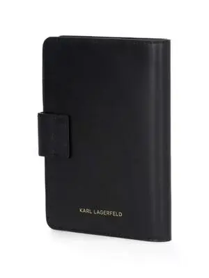 Karl Lagerfeld Logo-plaque Passport Holder - Black