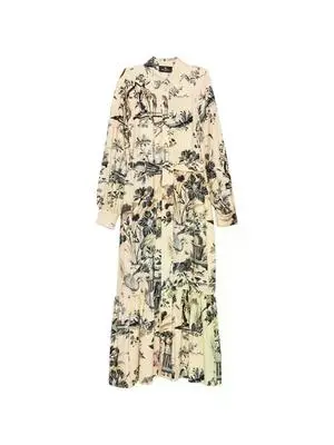 Etro Scenic-print Tiered Maxi Dress - Neutrals