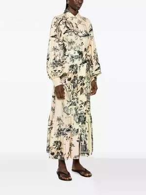 Etro Scenic Print Tiered Maxi Dress