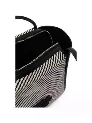 Karl Lagerfeld Diagonal-stripe Monogram-patch Tote Bag