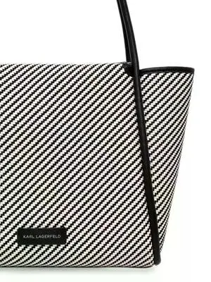 Karl Lagerfeld Diagonal-stripe Monogram-patch Tote Bag