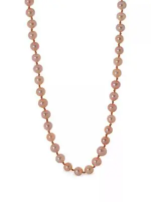 Coomi Affinity Knotted Pearl Necklace With Diamonds In 18k Yellow