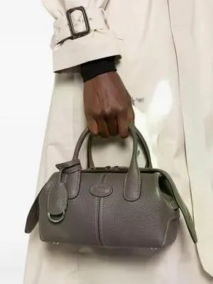 TOD'S Logo-patch Pebbled Tote Bag