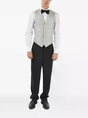 Corneliani Micro-pattern Jacquard Waistcoat - Silver