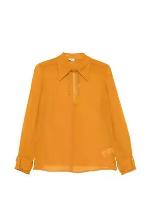 Elisabetta Franchi Charm-embellished Cut-out Blouse - Orange