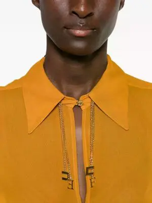 Elisabetta Franchi Charm-embellished Cut-out Blouse