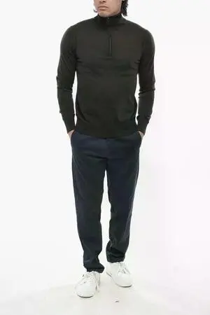 PAOLO PECORA Half-zip Elbow-patchs Polo Shirt