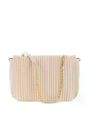 Moschino Pleated Heart Plaque Shoulder Bag