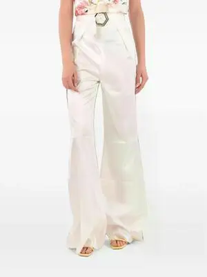 Philipp Plein Buckle-fastening Palazzo Pants - White