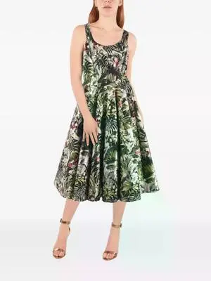 Philipp Plein Sleeveless Floral Print Midi Dress