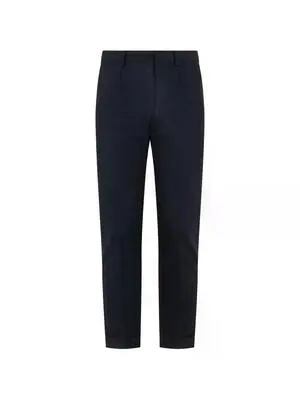 MOORER Pressed-crease Turn-up Trousers - Blue